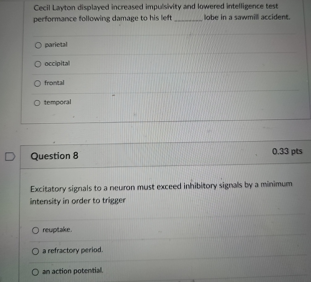 Solved Cecil Layton displayed increased impulsivity and | Chegg.com