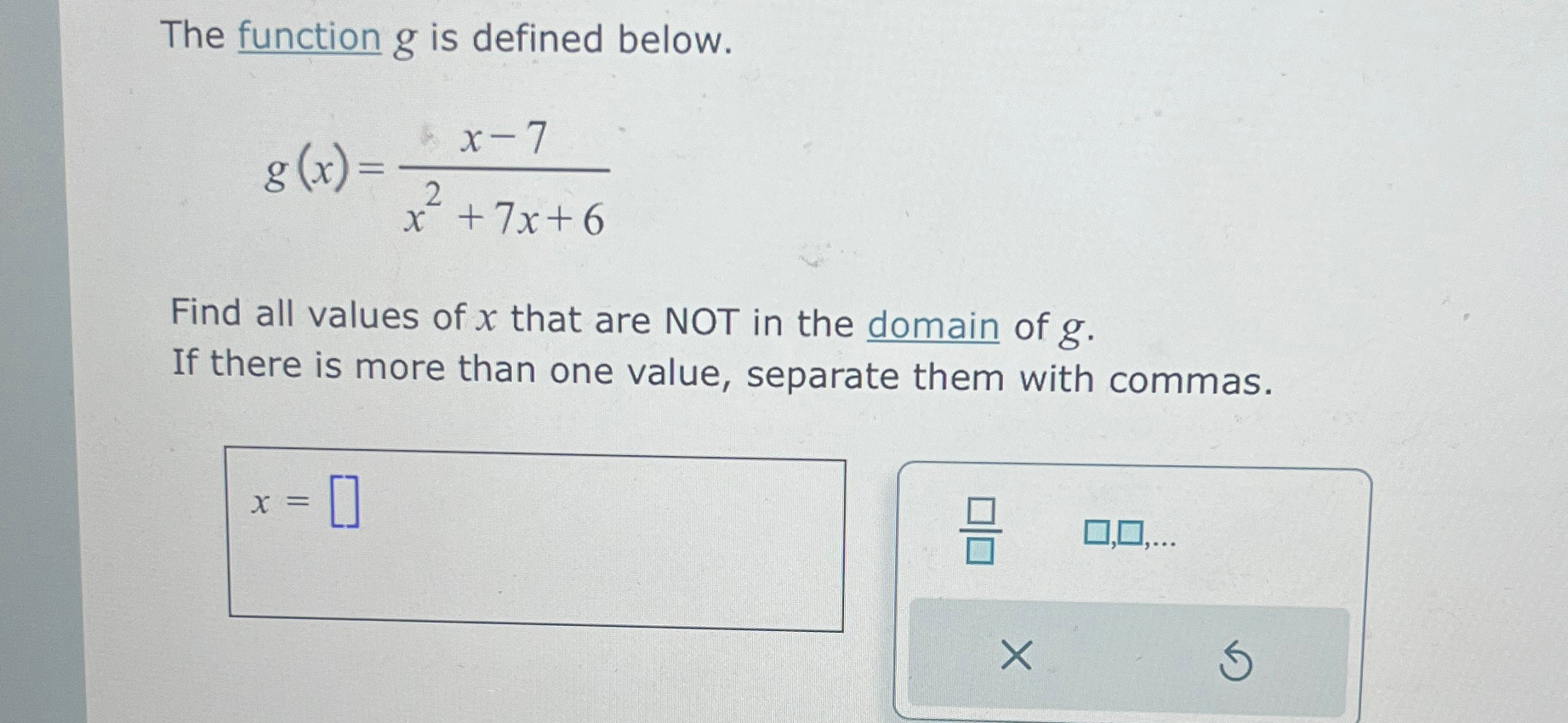 Solved The Function G ﻿is Defined Below G X X 7x2 7x 6find