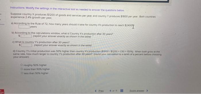 Solved Instructions: Modify the settings in the interactive | Chegg.com