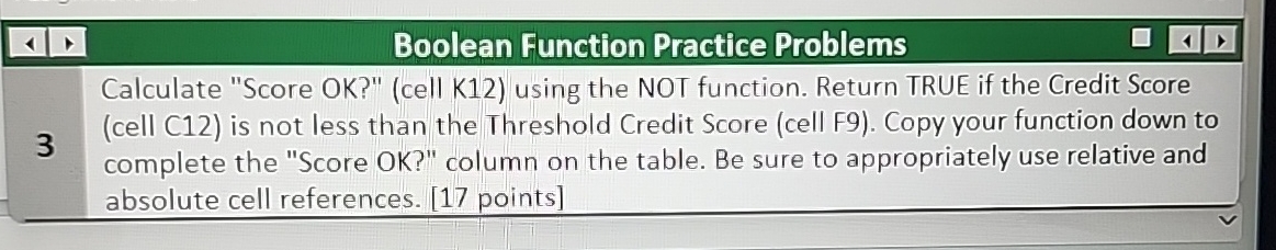 Solved Boolean Function Practice ProblemsCalculate "Score | Chegg.com