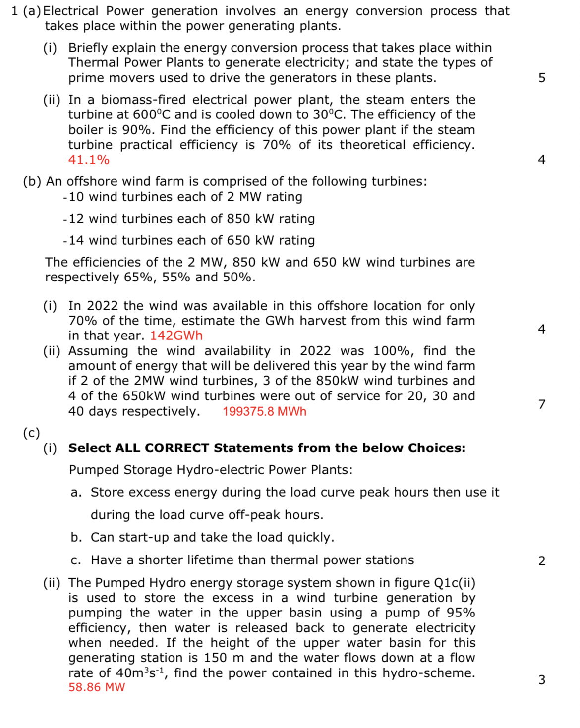 Solved 1 (a) ﻿Electrical Power generation involves an energy | Chegg.com