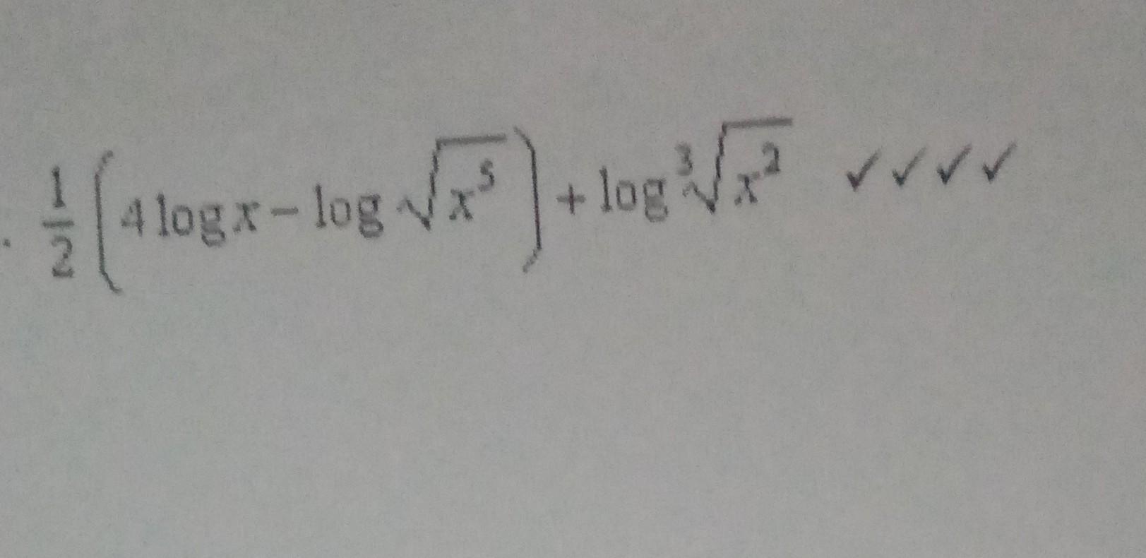 Solved 21(4logx−logx5)+log3x2 3. Write as a single | Chegg.com
