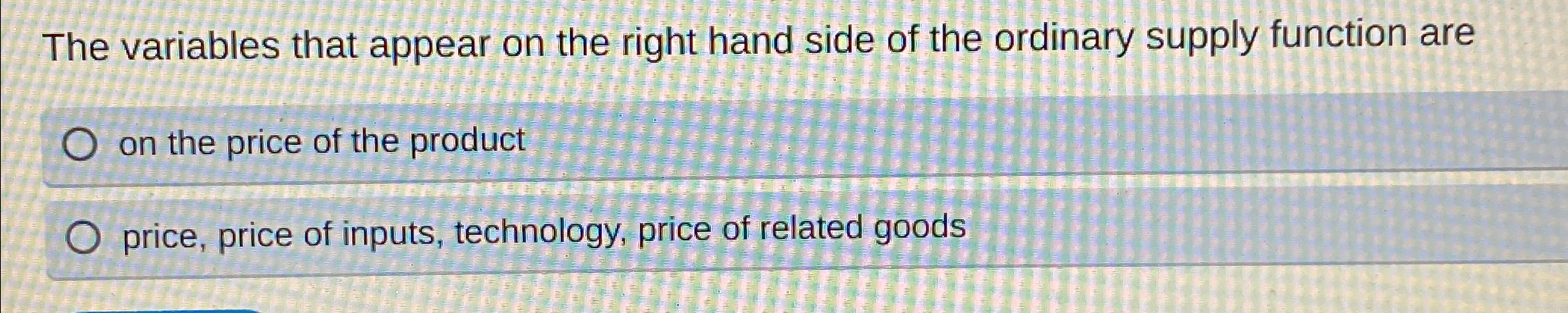 Solved The variables that appear on the right hand side of | Chegg.com
