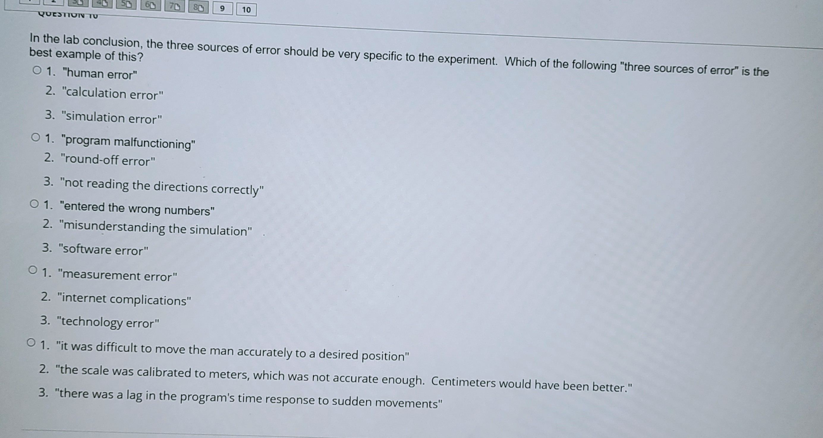 Solved In the lab conclusion, the three sources of error | Chegg.com
