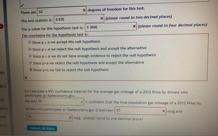 Solved there are ? degrees of freedom for this test.the test | Chegg.com