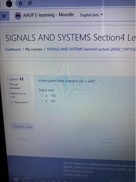 Solved TIE AAUP E-learning - Moodle English (en) SIGNALS AND | Chegg.com