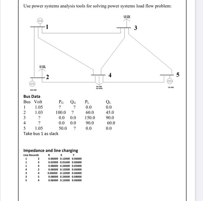 Solved Use power systems analysis tools for solving power | Chegg.com