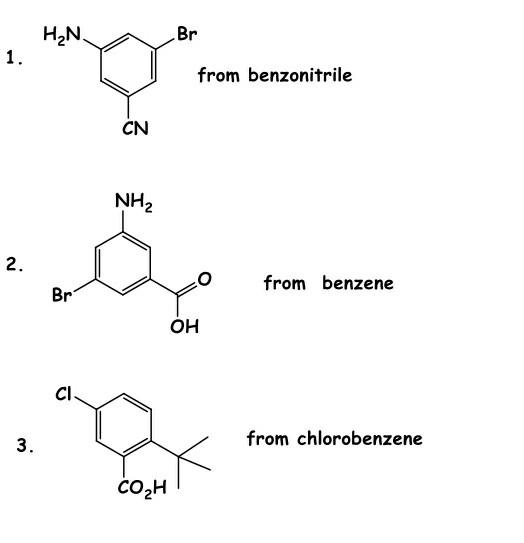 Solved HN. Br 1. from benzonitrile CN NH2 2. from benzene Br | Chegg.com