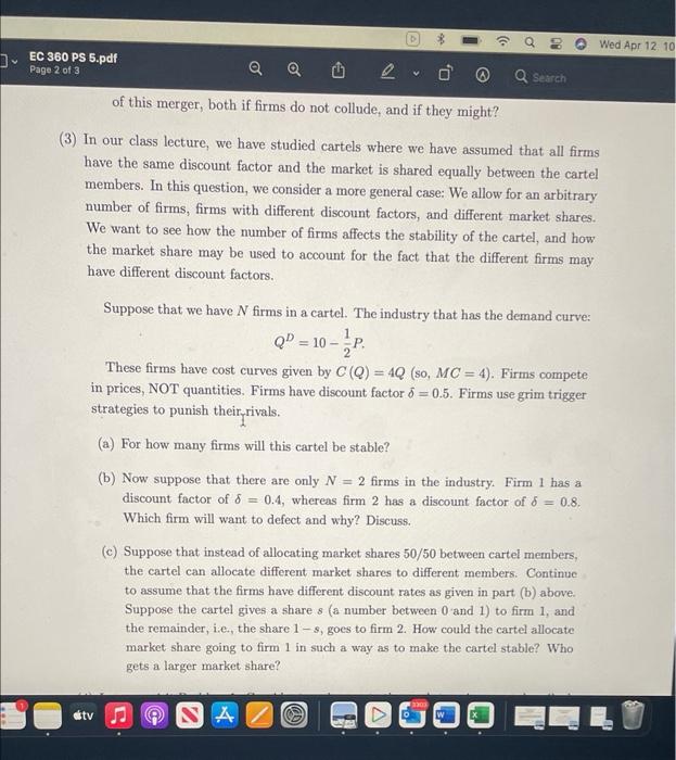 Solved In our class lecture, we have studied cartels where | Chegg.com