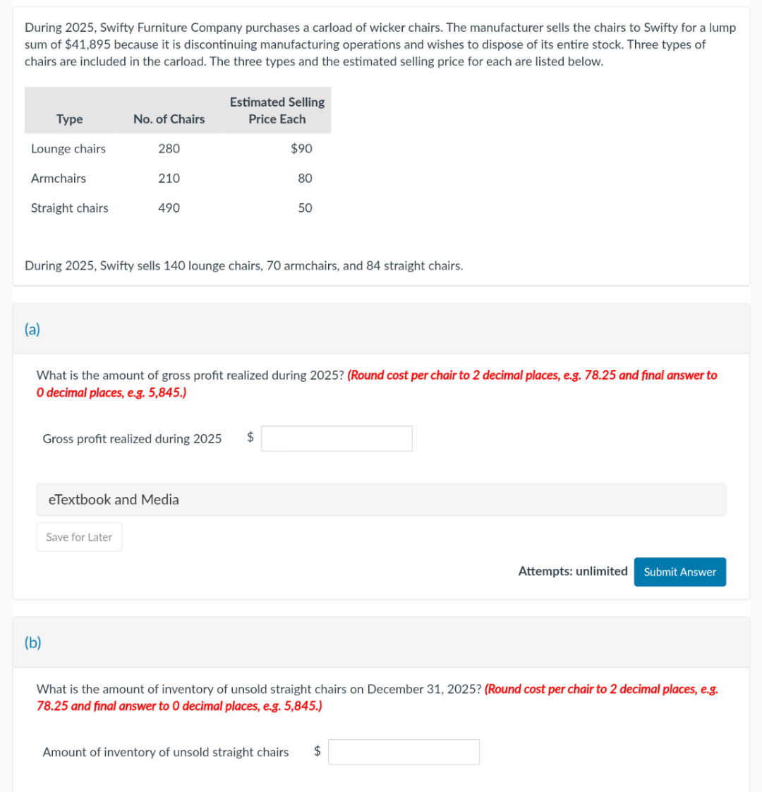 Solved During 2025, ﻿Swifty Furniture Company purchases a | Chegg.com