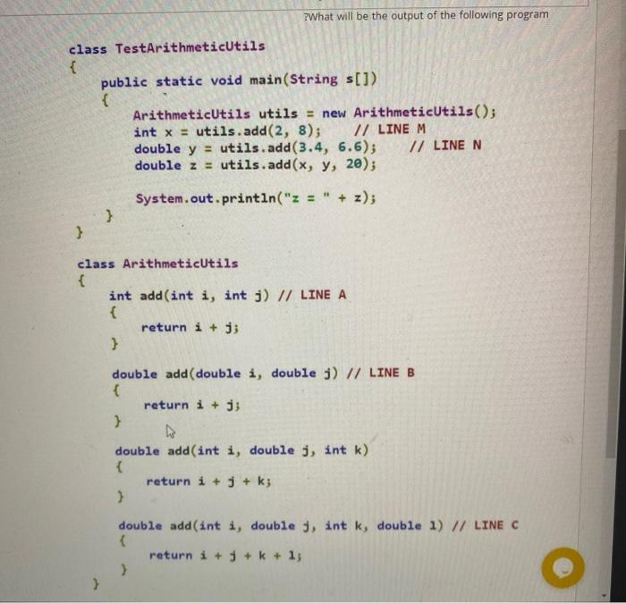 Solved ? What is output of the code class Parent { void | Chegg.com
