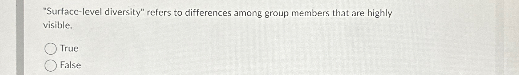 Solved "Surface-level diversity" refers to differences among | Chegg.com