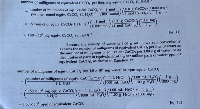 how to calculate total hardness of water ppm of | Chegg.com