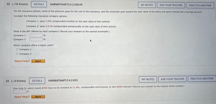 Solved For the insurance policies, some of the premium pays | Chegg.com
