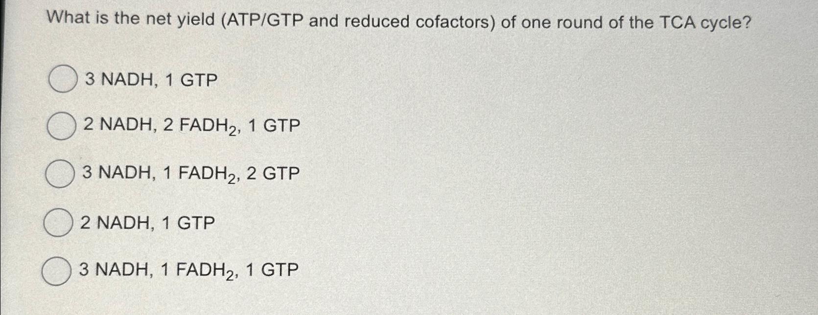 Solved What is the net yield (ATP/GTP and reduced cofactors) | Chegg.com