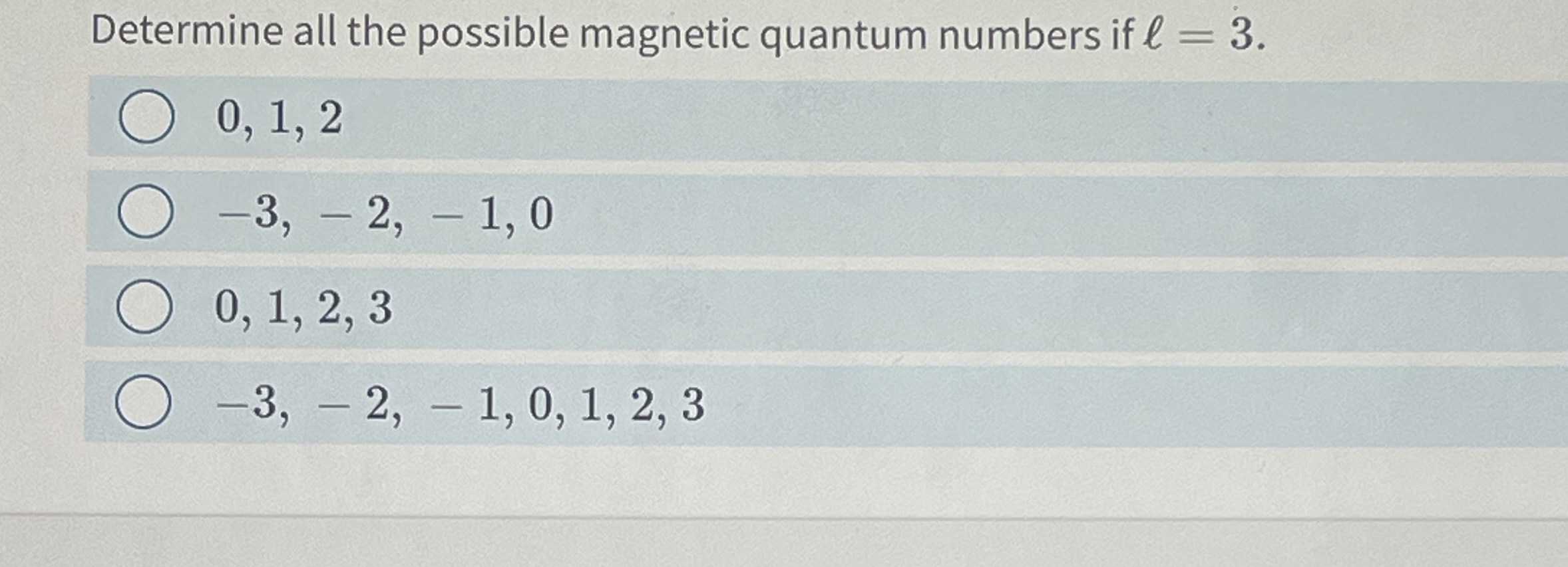Solved Determine all the possible magnetic quantum numbers | Chegg.com