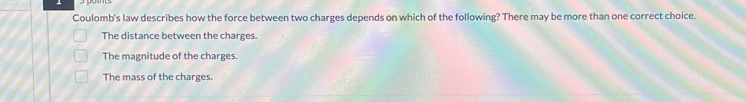 Solved Coulomb's law describes how the force between two | Chegg.com