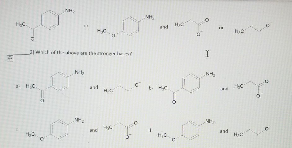 Solved NH2 NH2 O H₃C. o or and HEC or H3C НАС O 2) Which of | Chegg.com