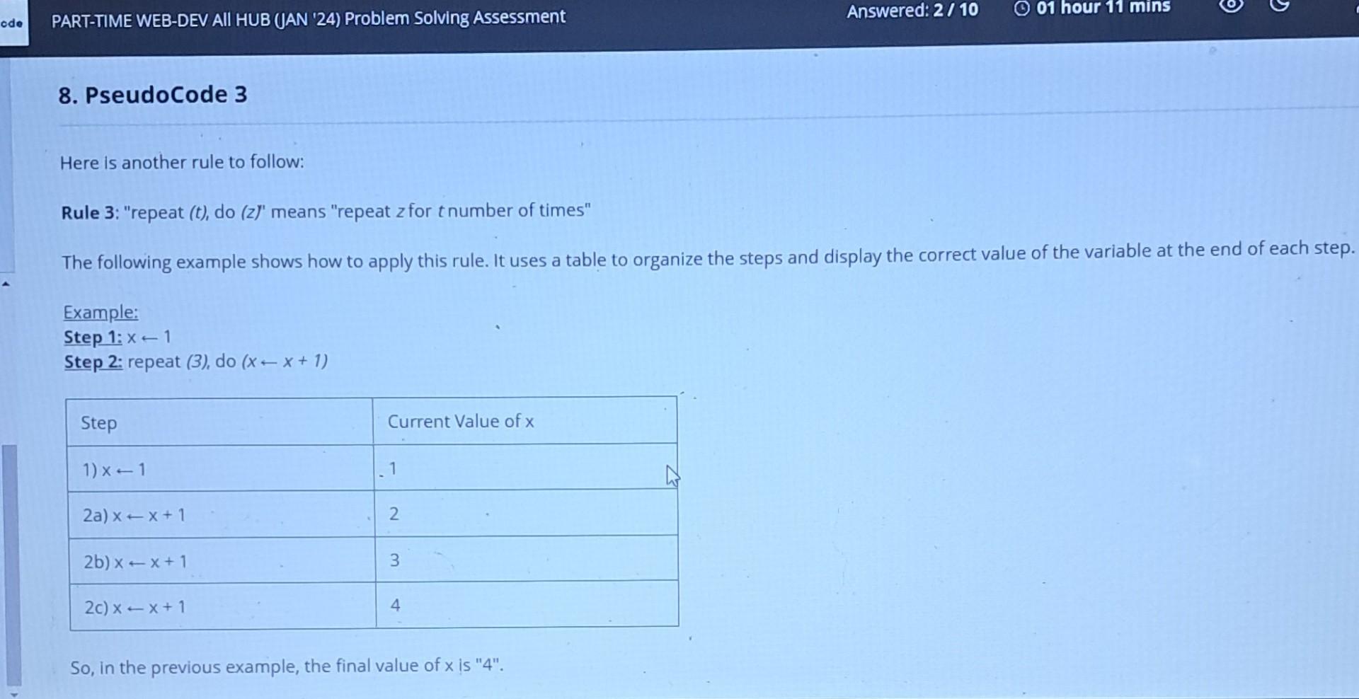 Solved Here is another rule to follow: Rule 3: "repeat ( t), | Chegg.com