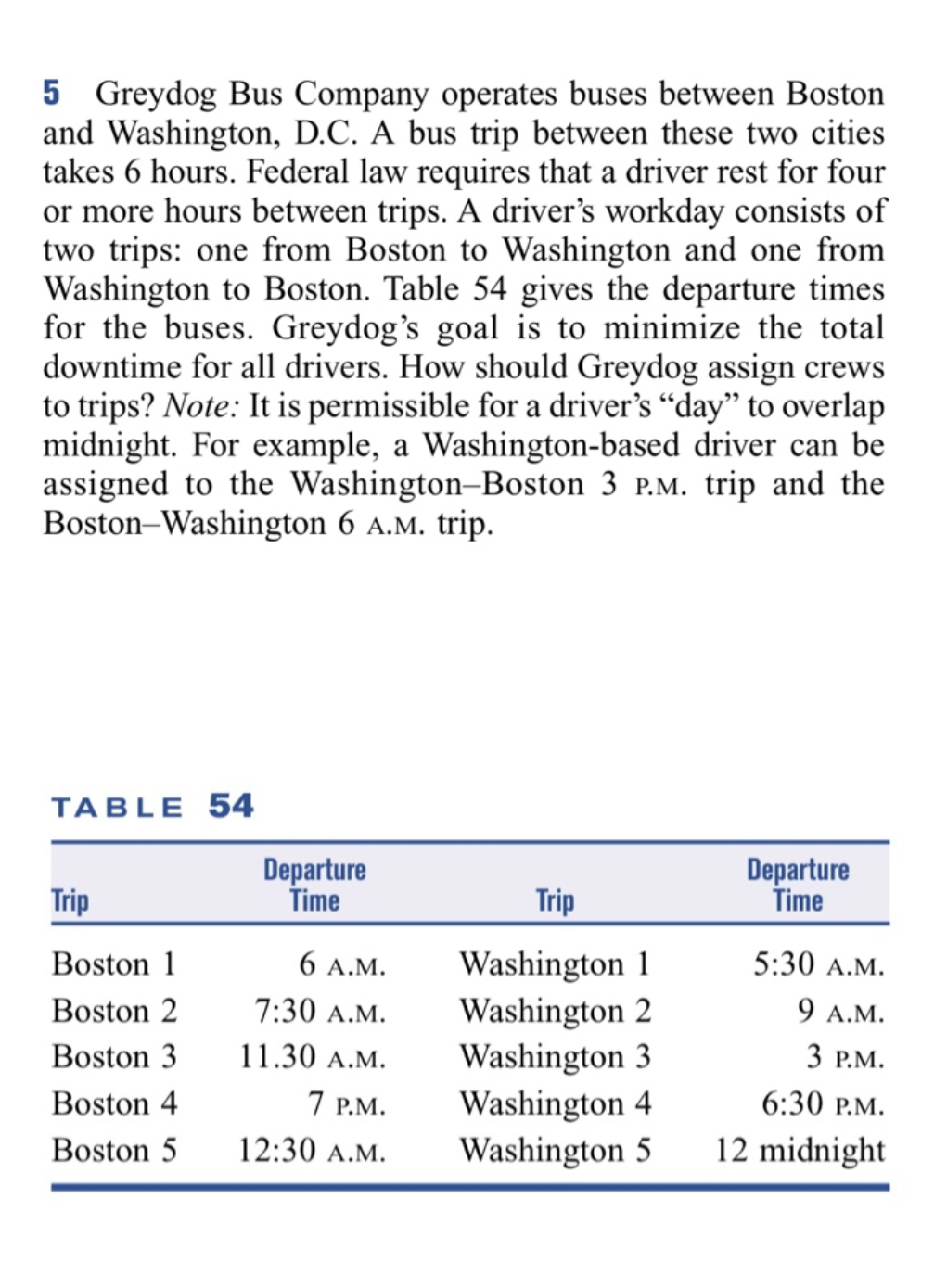 Solved 5 Greydog Bus Company operates buses between Boston | Chegg.com