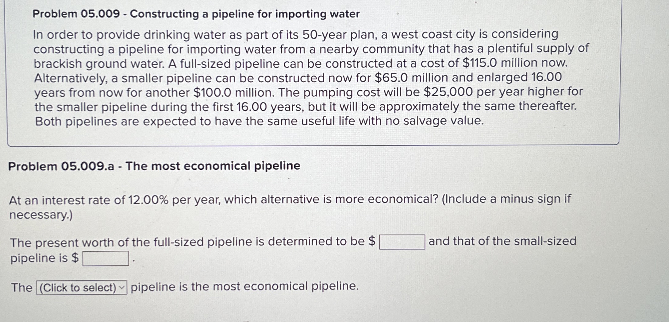 Solved Problem 05.009 - ﻿Constructing a pipeline for | Chegg.com