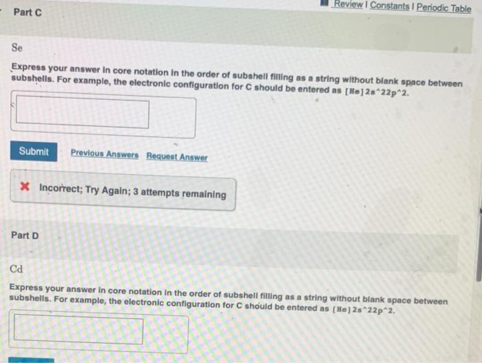 Solved Review Constants 1 Periodic Table Part C Se Express | Chegg.com