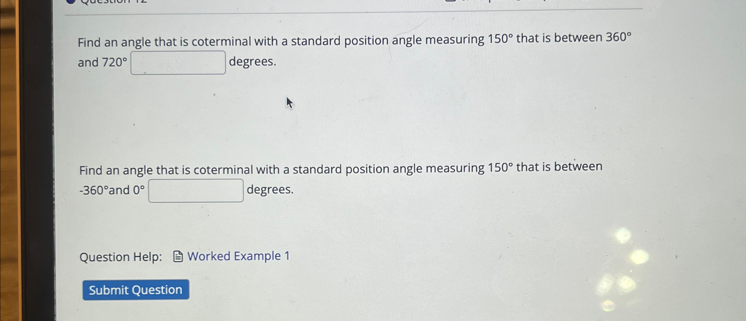 Solved Find an angle that is coterminal with a standard | Chegg.com