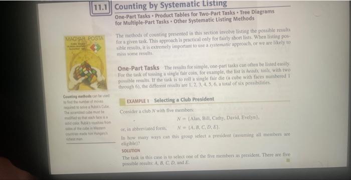 Solved 11.1 EXERCISES11.1 Counting by Systematic Listing | Chegg.com