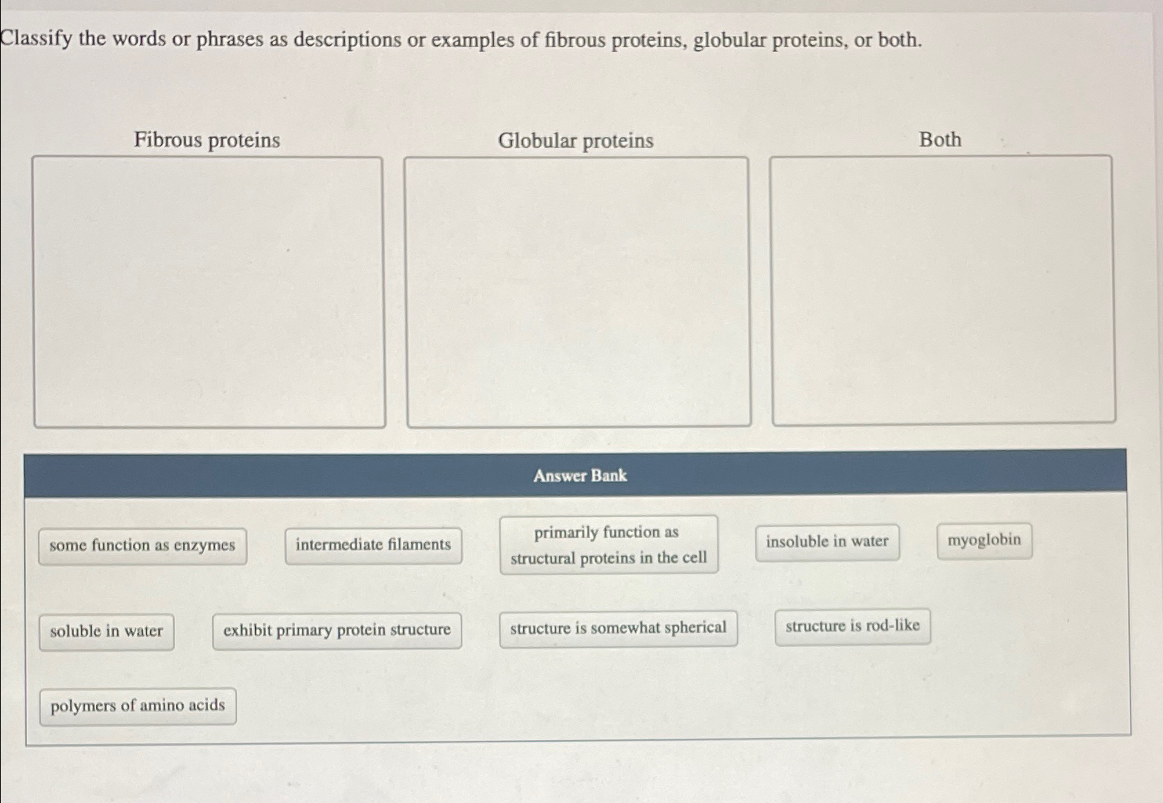 Solved Classify the words or phrases as descriptions or | Chegg.com