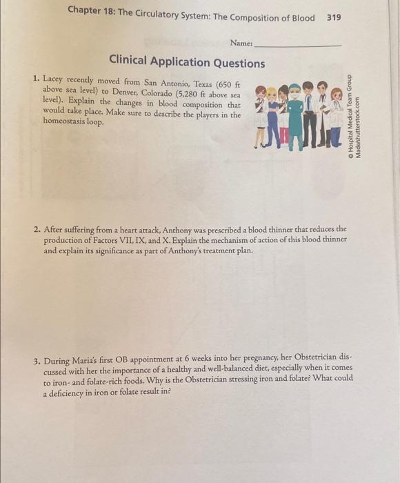 Solved Chapter 18: The Circulatory System: The Composition | Chegg.com