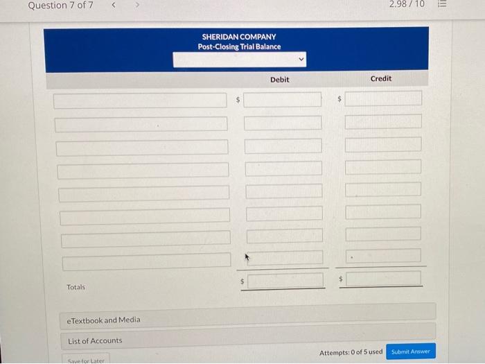 Solved AC 114 Unit 5 Lab Assignment Question 7 of 7 2.98/10 | Chegg.com