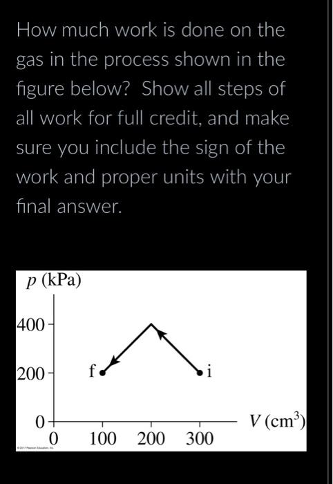 Solved How much work is done on the gas in the process shown | Chegg.com