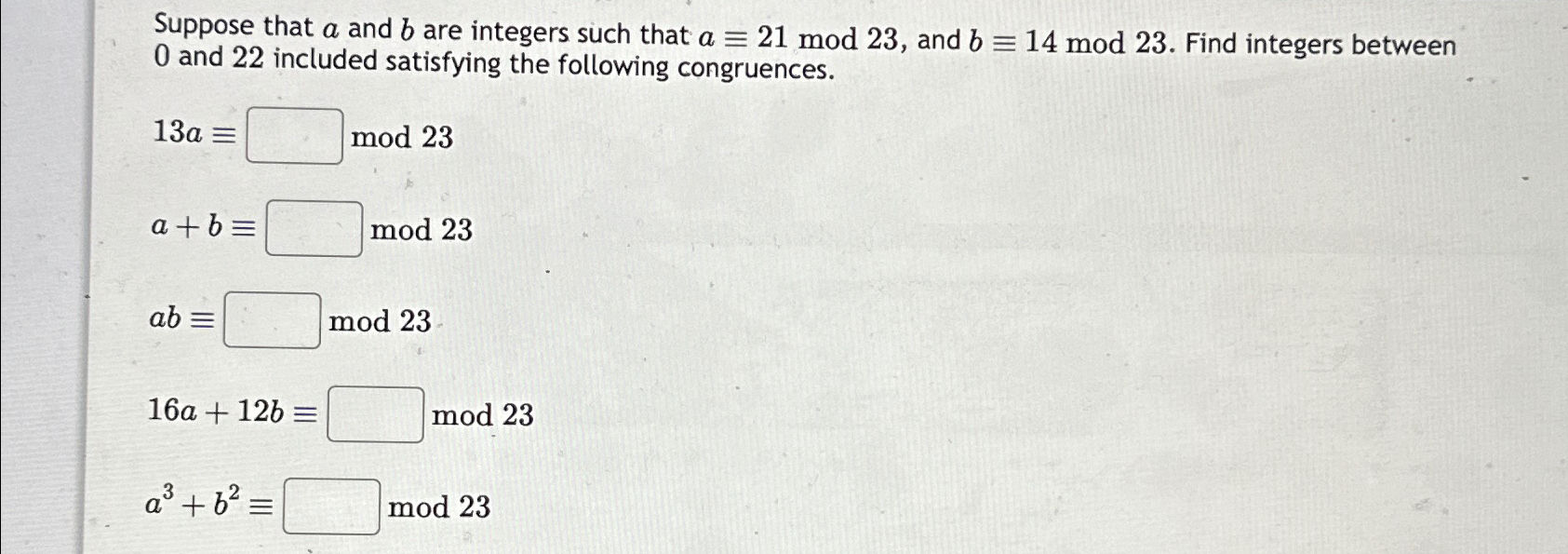Solved Suppose that a and b ﻿are integers such that | Chegg.com