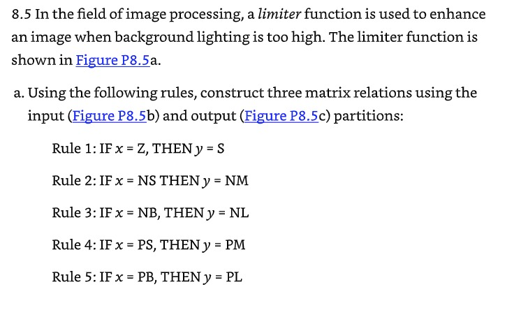 8.5 ﻿In the field of image processing, a limiter | Chegg.com