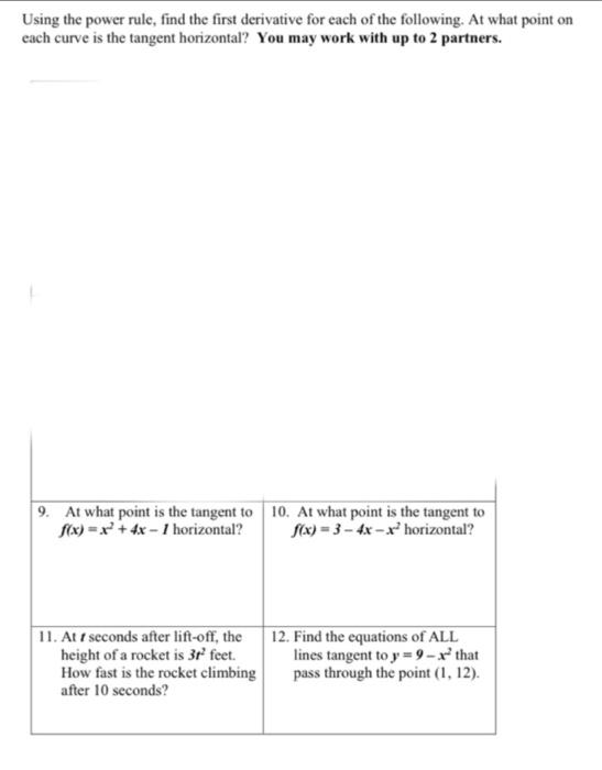 Solved Using the power rule, find the first derivative for | Chegg.com