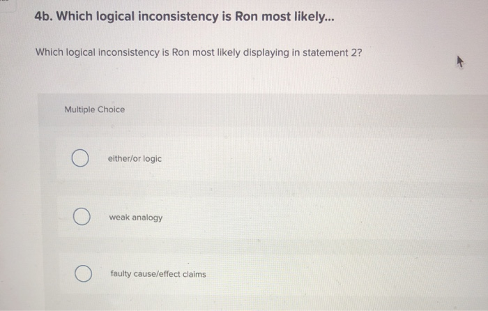 Solved 4. Identifying Logical Inconsistencies Identifying | Chegg.com