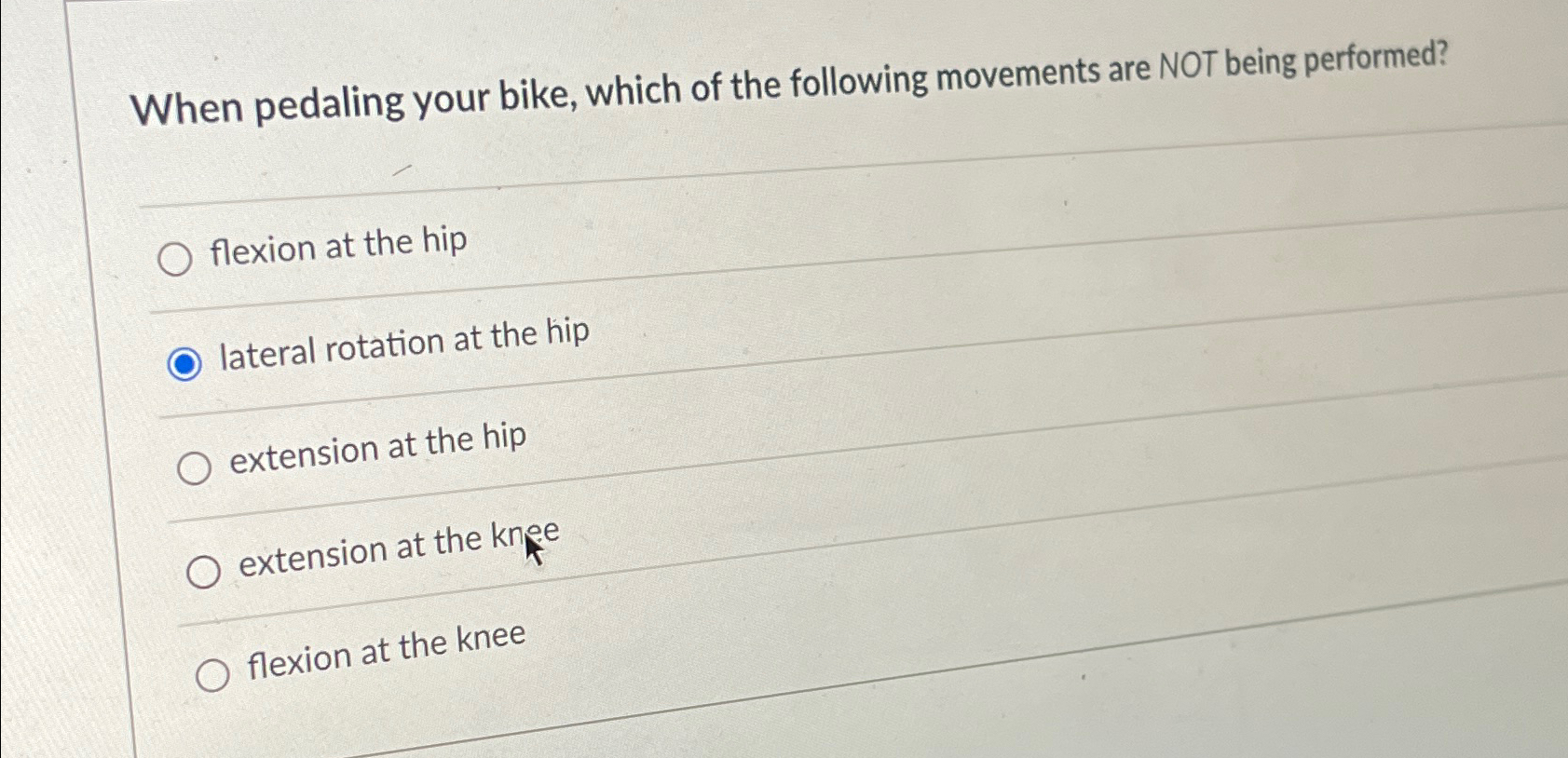 Solved When pedaling your bike, which of the following | Chegg.com
