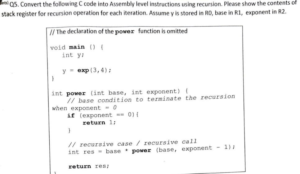 Solved Please convert the following code into ARM assembly. | Chegg.com