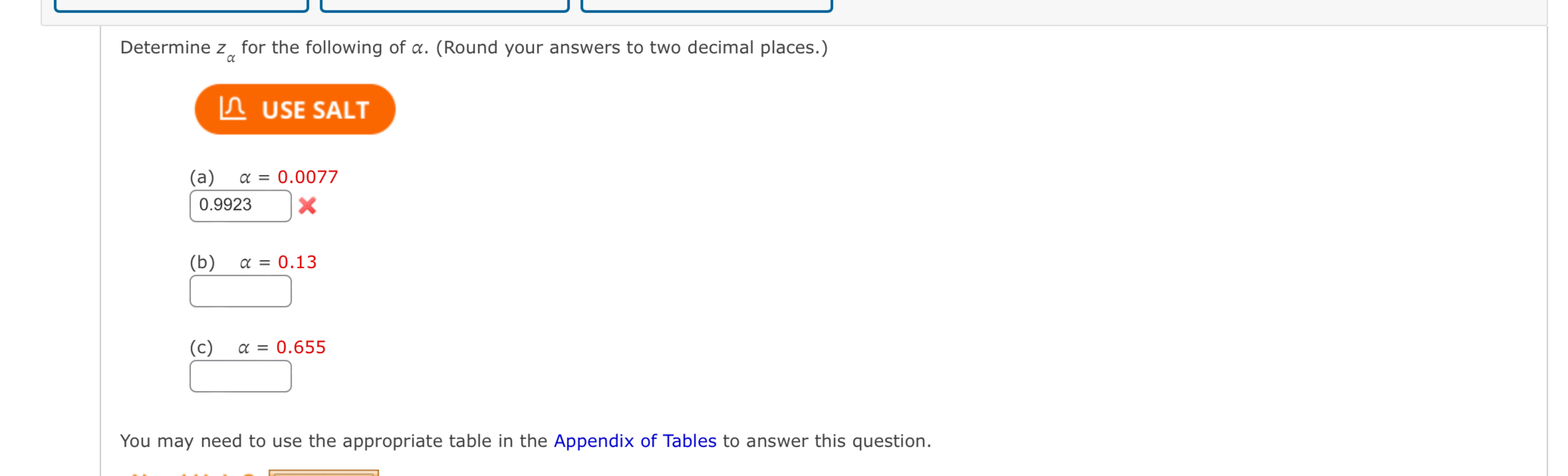 Solved Determine zα ﻿for the following of α. (Round your | Chegg.com