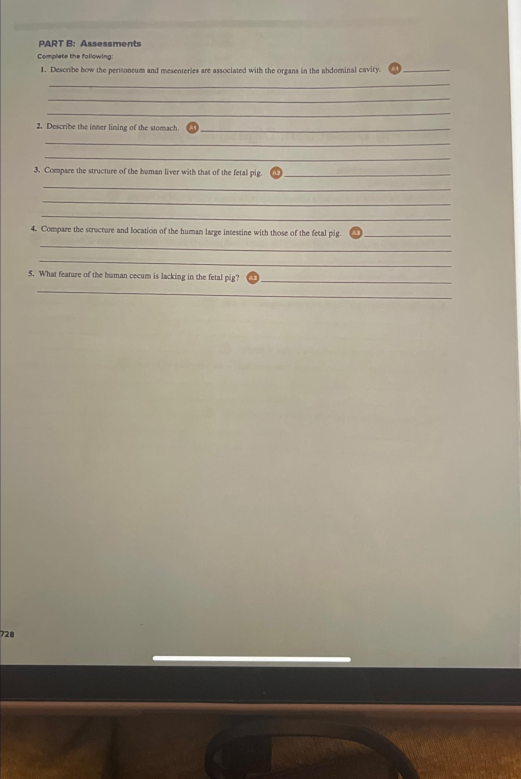 Solved PART B: AssessmentsComplete the following:Describe | Chegg.com