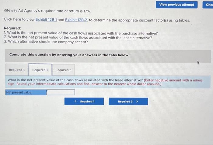 Solved Problem 12-25 (Algo) Net Present Value Analysis of a | Chegg.com
