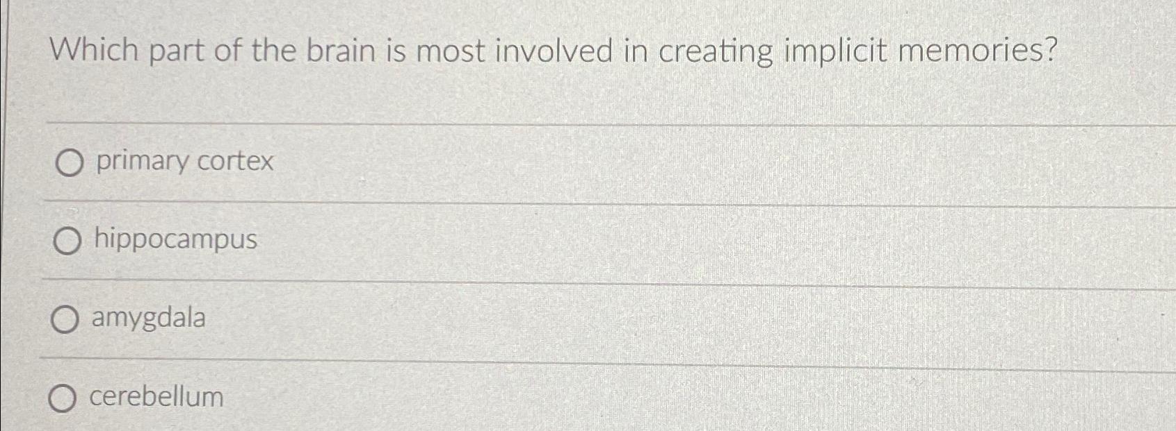 Solved Which part of the brain is most involved in creating | Chegg.com