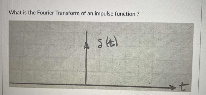 Solved What is the Fourier Transform of an impulse function | Chegg.com