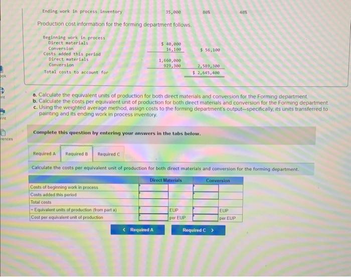 Solved o. Calculate the equivalent units of production for | Chegg.com