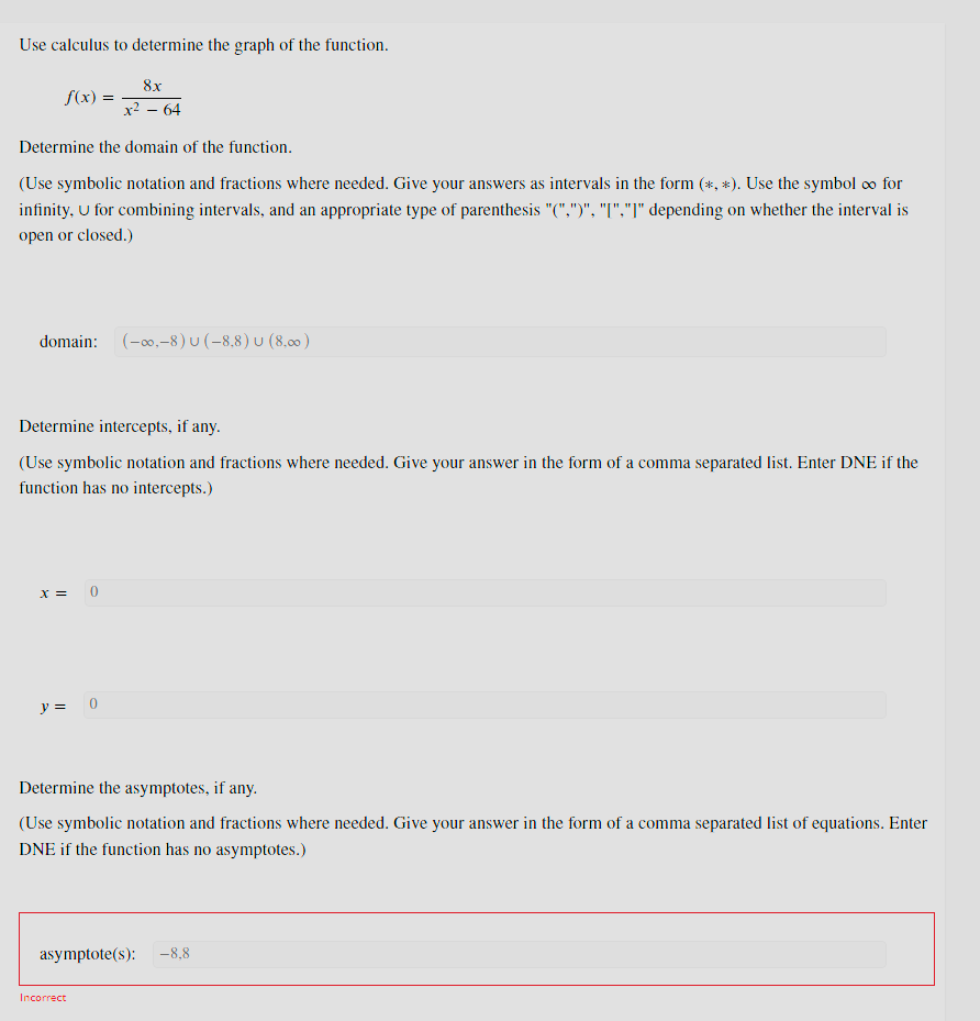 Solved Use calculus to determine the graph of the | Chegg.com