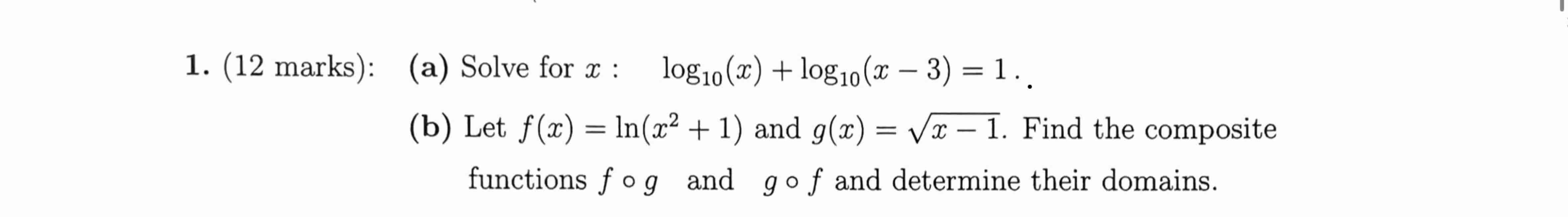 Solved (12 ﻿marks):(a) ﻿Solve for x ﻿: | Chegg.com