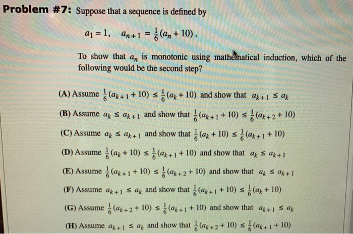 Solved Problem #7: Suppose that a sequence is defined by 21 | Chegg.com