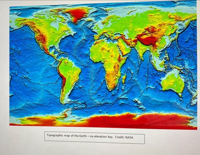 Solved A topographic map uses color coding to indicate the | Chegg.com