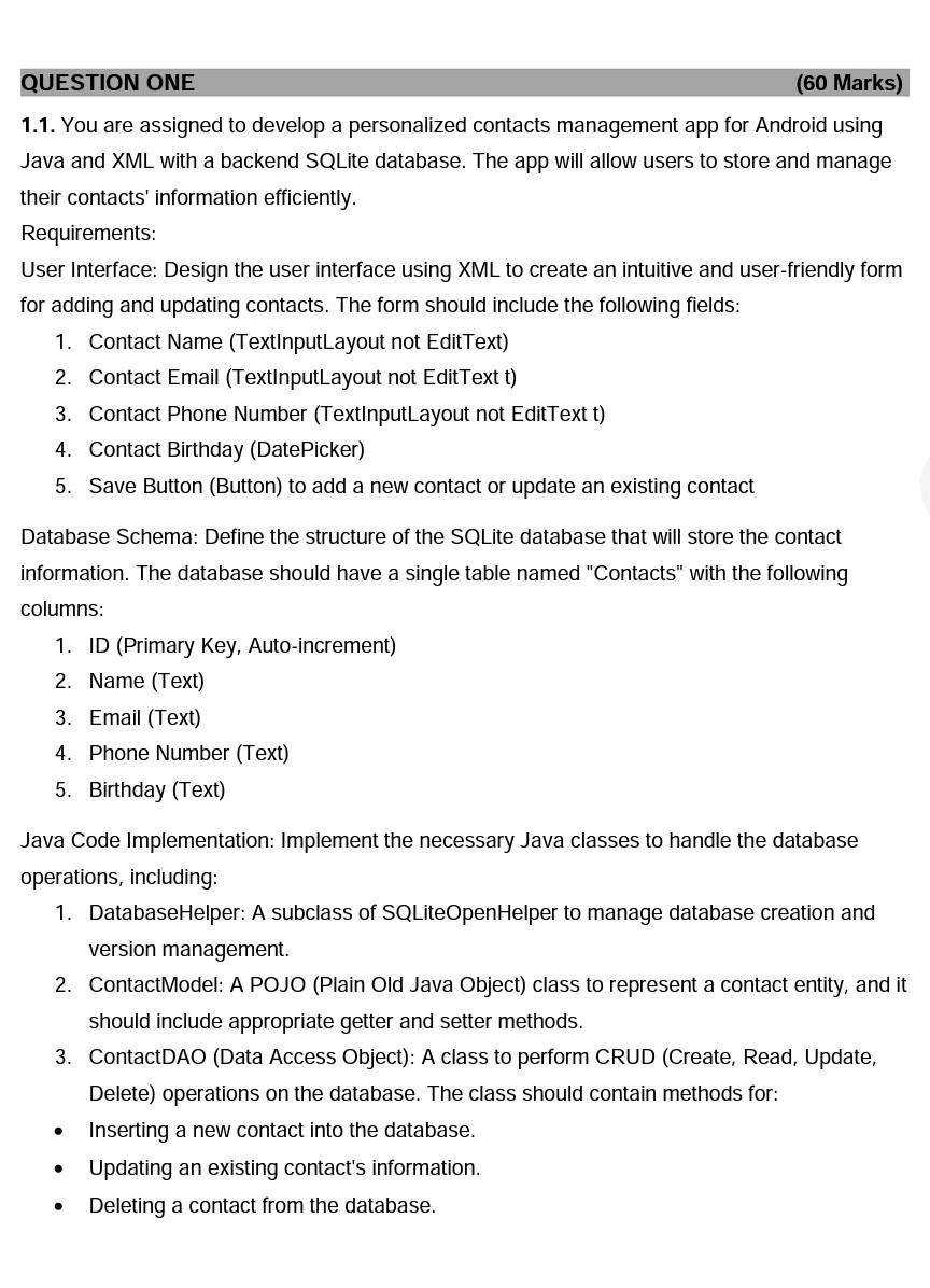 Solved - Retrieving a list of all contacts from the | Chegg.com