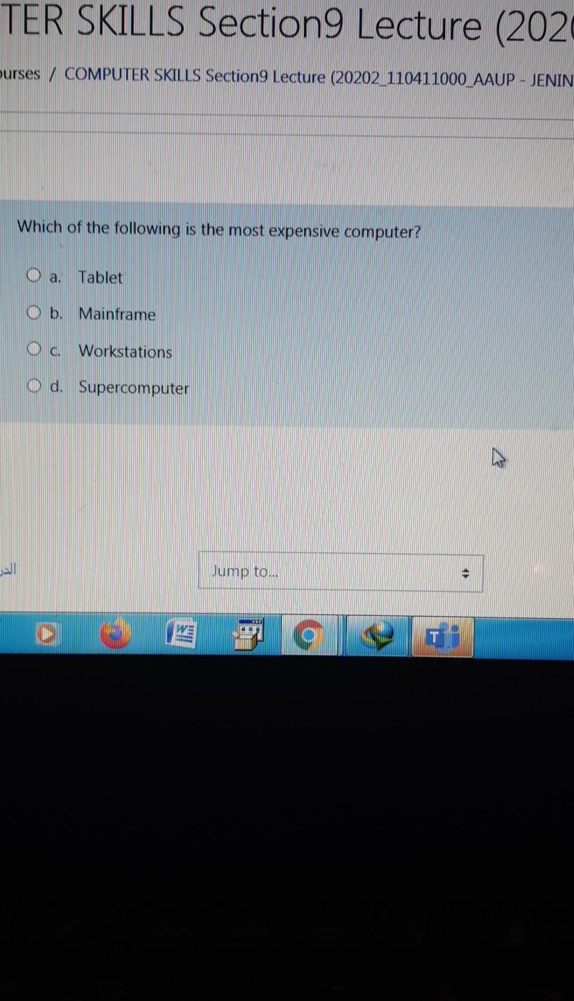 Solved TER SKILLS Section Lecture (202 ourses / COMPUTER | Chegg.com